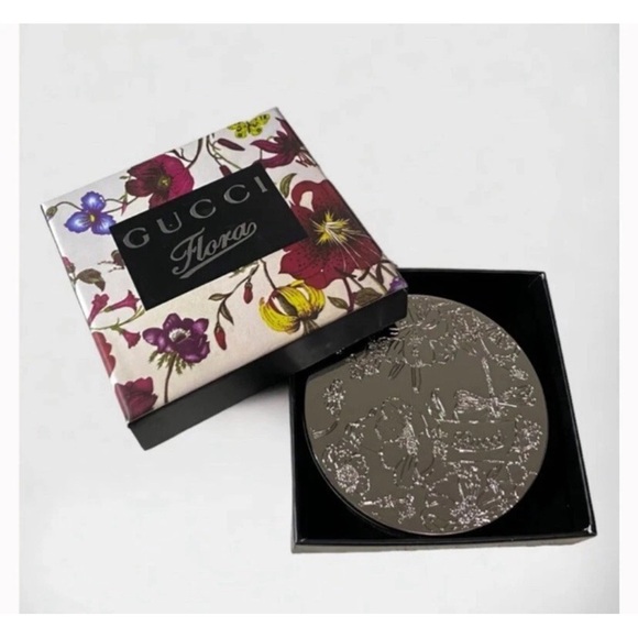 Gucci | Accessories | Gucci Silver Floral Compact Mirror | Poshmark